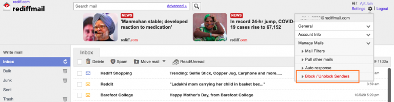How to stop unwanted emails? - Rediffmail Support